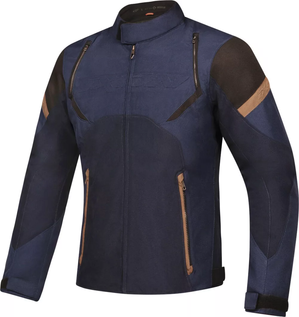 IXON STRIKER RETRO férfi motoros kabát | BLACK/NAVY/BROWN